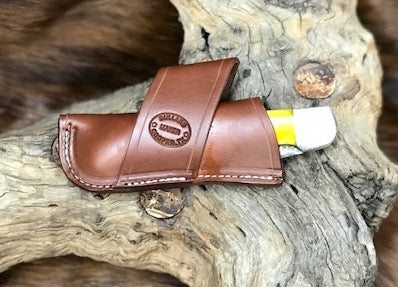Crossdraw Knife Sheath for 2 Blade Folding Hunter – Bullard Leather Mfg.