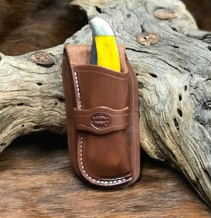 Cowboy Knife Sheath for 2 Blade Folding Hunter – Bullard Leather Mfg.