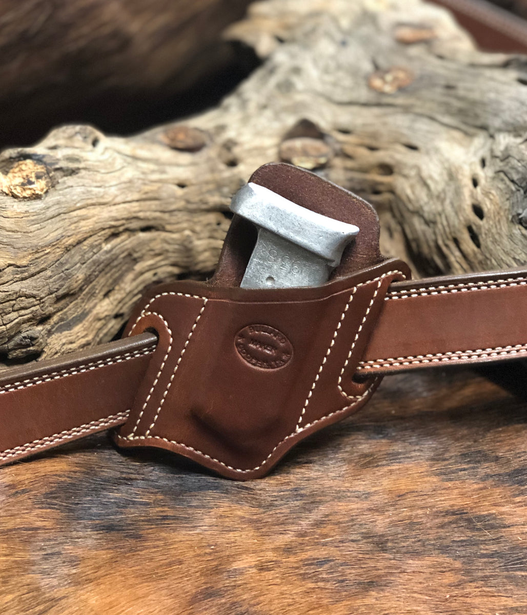 A CUSTOM FIT TO YOUR GUN-SINGLE SLANT MAG HOLDER – Bullard Leather Mfg.